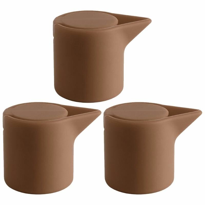 Набор из 3 премиальных силиконовых пробок для вина и шампанского, удобное хранение, Кофейный цвет