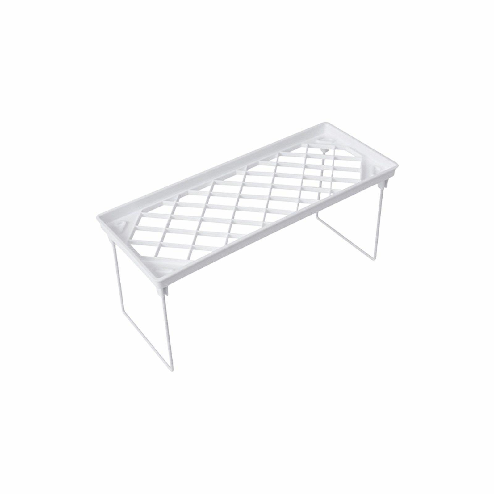 Складная настольная полка-подставка для хранения и чашек, белая пластиковая компактная удобная — для рабочего стола