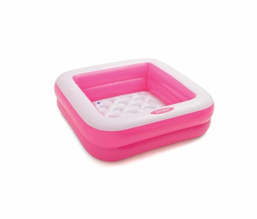 Intex 57100 Детский надувной бассейн 86х86х25см "Игровая коробка" с надувным дном, 57л, 1-3 лет