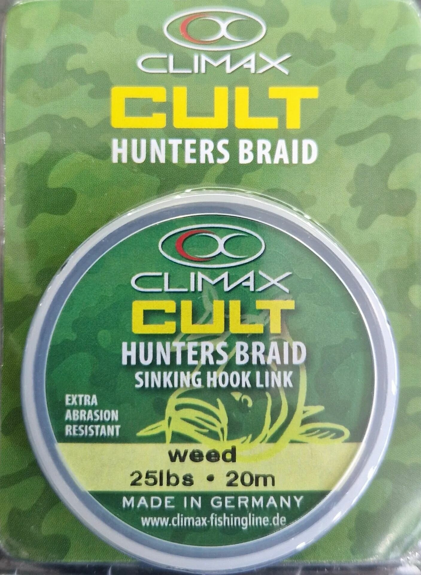 Поводковый материал Climax Cult Hunters Braid 25 lbs 12 kg 20 m Weed
