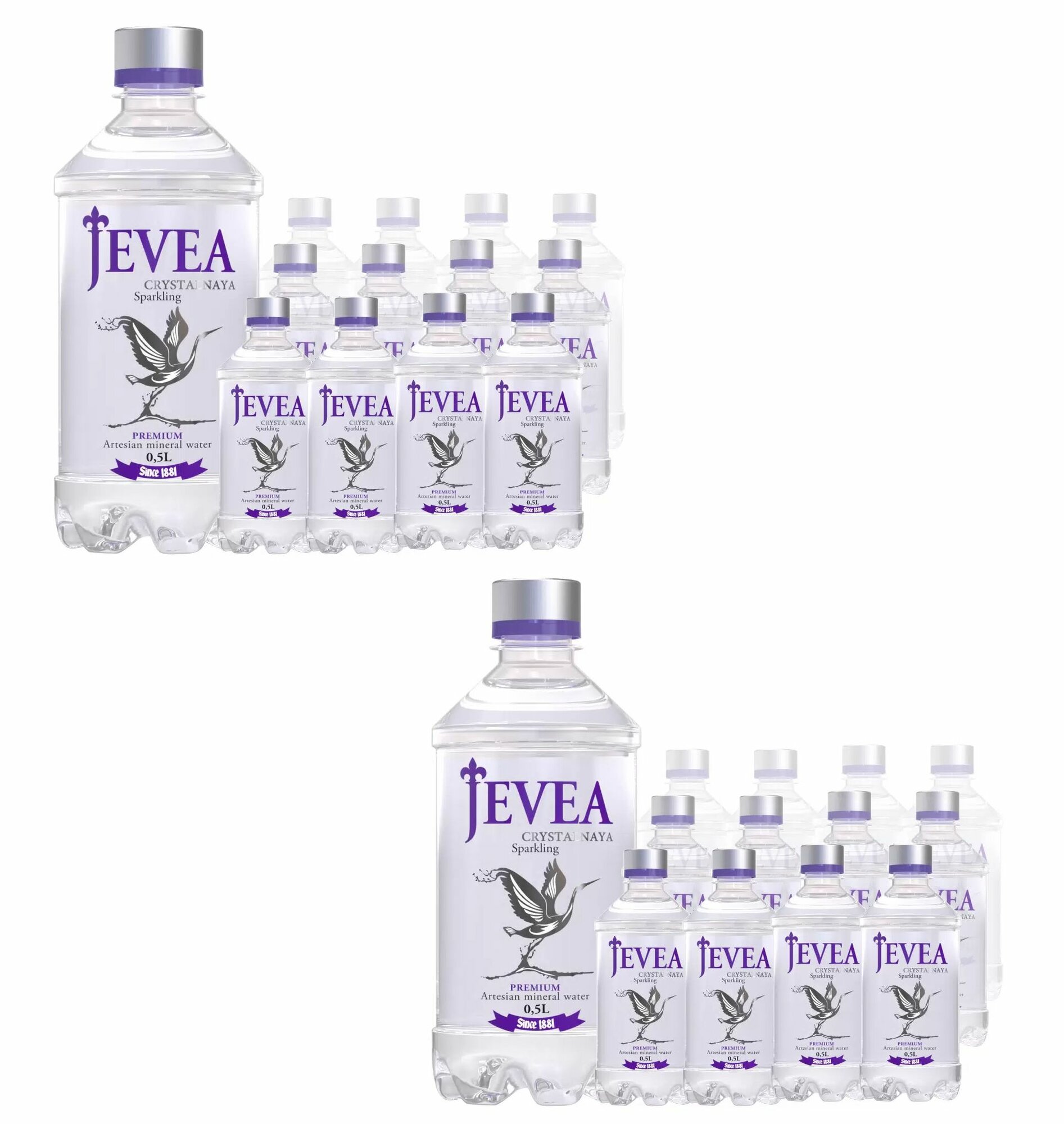 Jevea/Жевея газированная вода 0,5л*12 шт. - 2 упаковки