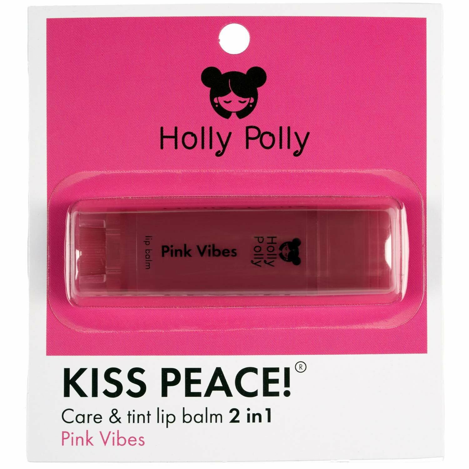 Holly Polly Бальзам оттеночный для губ, розово-малиновый Kiss peace pink vibes, 4,9 гр