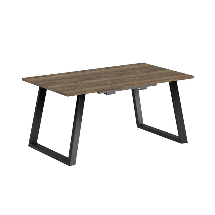 Стол раздвижной «персей EGGER», d=1620(2620)×950 мм, цвет дуб галифакс табак/чёрный матовый