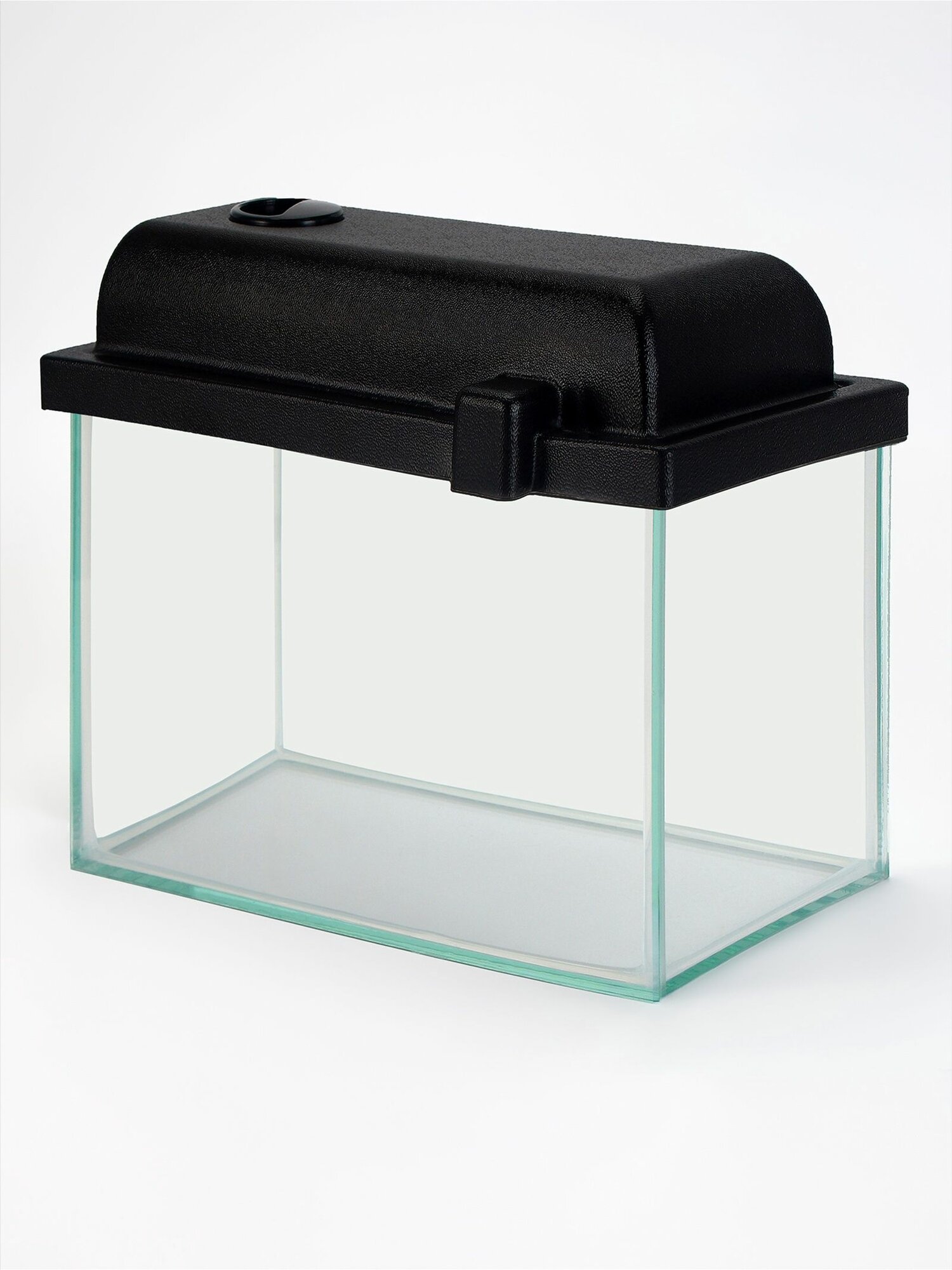 Аквариум прямоугольный с крышкой, 5 литров, 25*13*15,5/18 см, чёрный