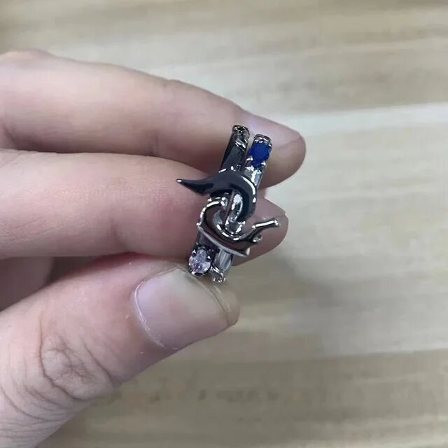 League of Legendes Eternal Hunters Kindred открывающиеся кольца для мужчин и женщин серебряный/черный цвет циркониевое металлическое кольцо фанаты Cos ювелирные изделия