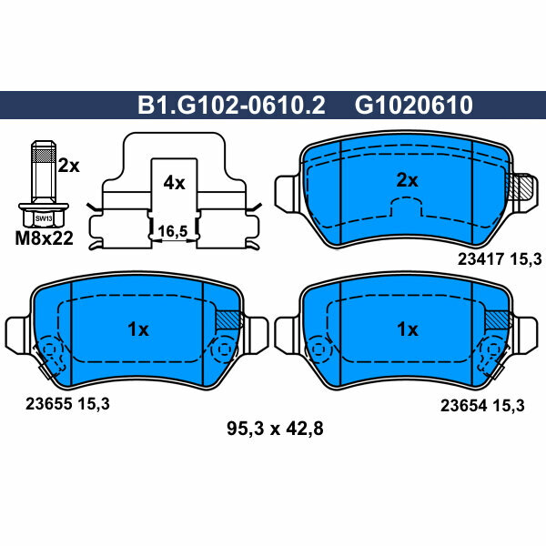 Колодки тормозные к-т дисковый тормоз для автомобиля, GALFER B1. G102-0610.2 (1 шт.)
