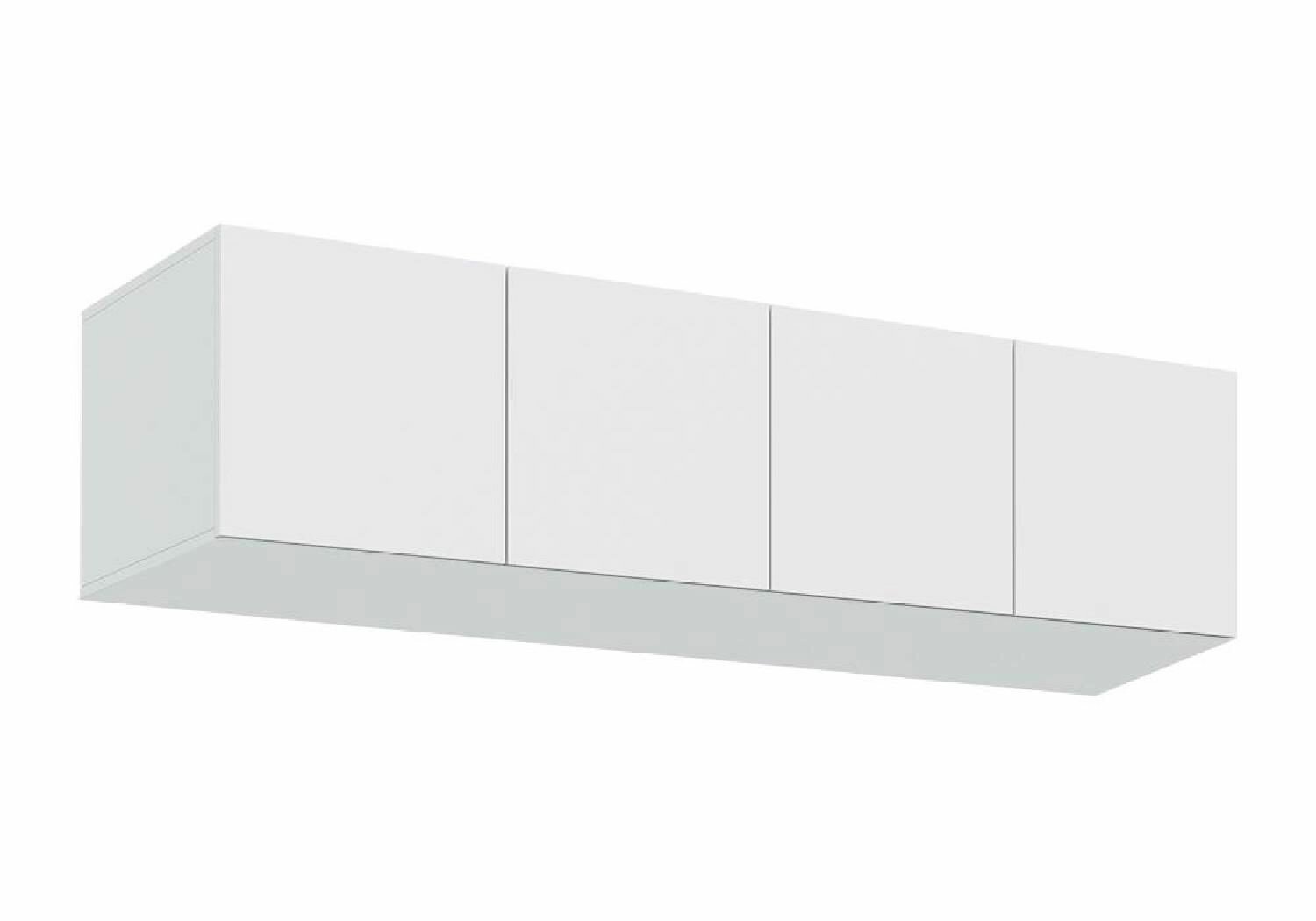 Антресоль четырехдверная для шкафа Аксельвуд белый гладкий