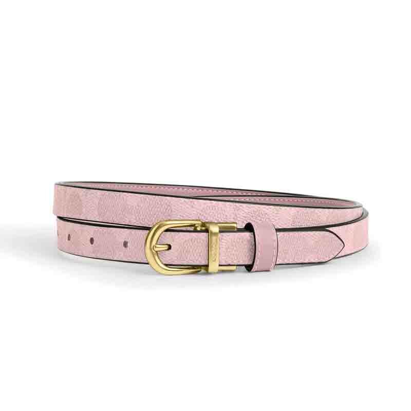 COACH Calfskin Leather Belts Women's Pink Width 1.8CM OneSize
