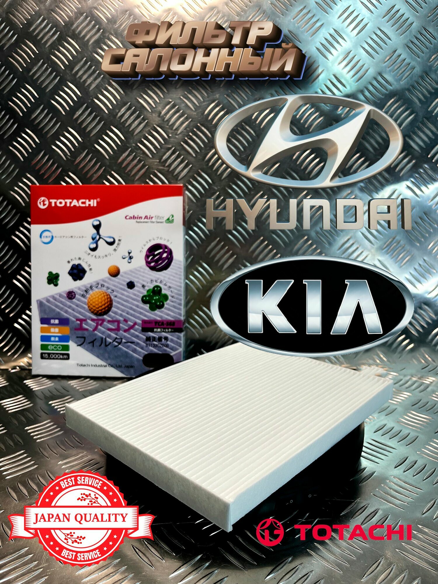Фильтр салонный хундай i40 Hyundai Tucson, ix35 Kia Sportage 2 3 Cerato 2 TOTACHI TCA-568 OEM 971330Z000
