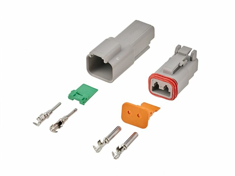 Разъёмы для автомобиля герметичные Deutsch DT06-02S/DT04-02P 2-х контактные (мама+папа)