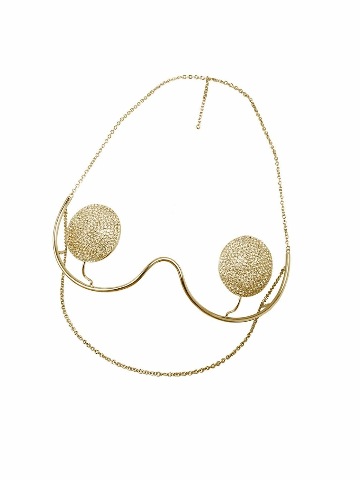 Женский боди-браслет с цепочкой и стразами