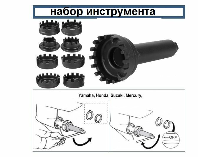 Набор ключей корончатых для гайки винтов лодочных моторов