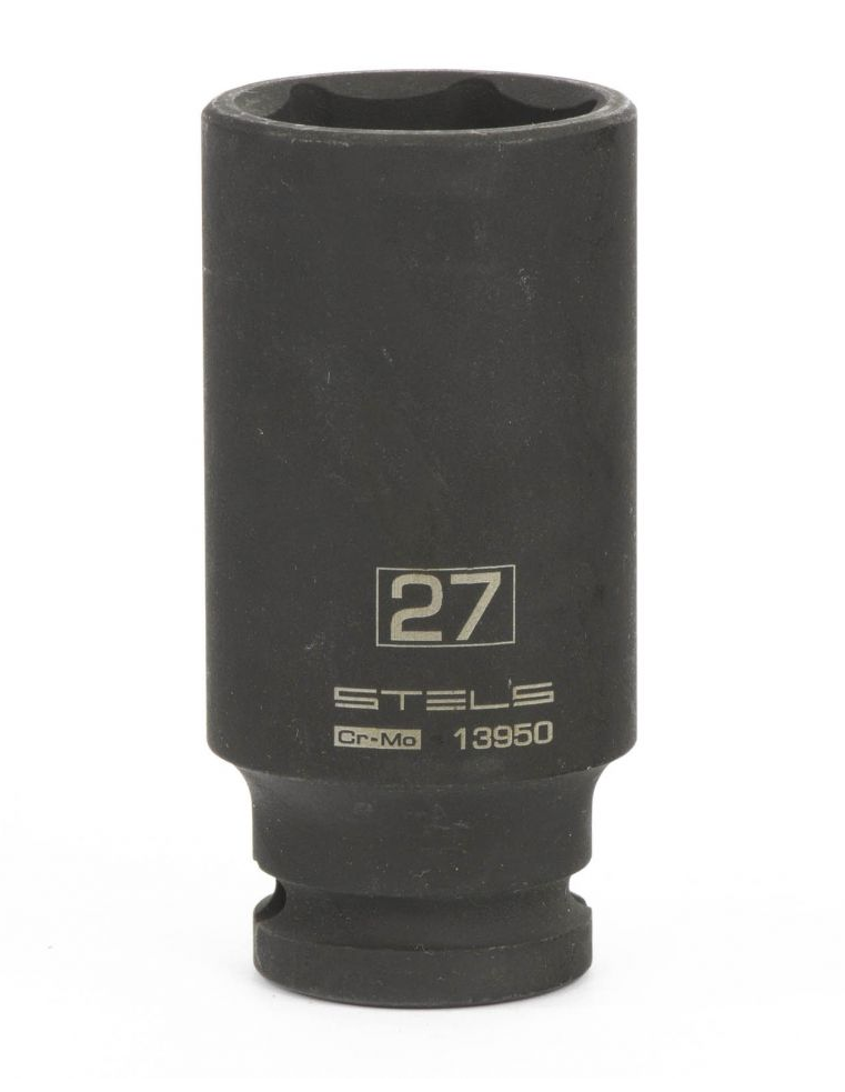 Головка ударная удлиненная шестигранная, 27 мм, 1/2", crmo// stels