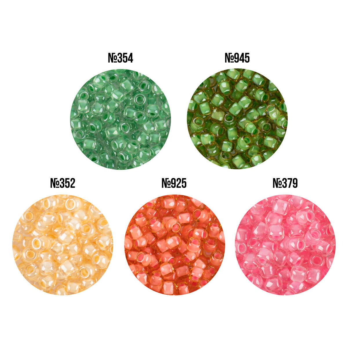 Бисер японский TOHO 11/0 для плетения вышивки Набор 5 цветов ассорти №07