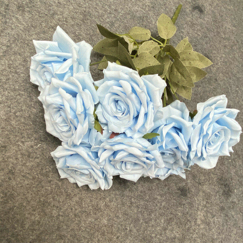 Realistic rose bouquet with velvet texture for wedding aisle home decor photography accessories, blue
