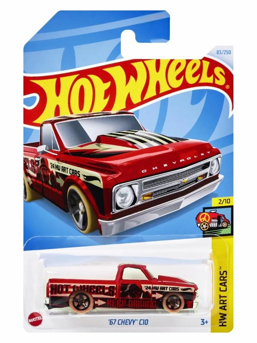 HTD72 Hot Wheels машинка металлическая игрушка коллекционная масштабная модель 67 Chevy C10 Кейс 2024