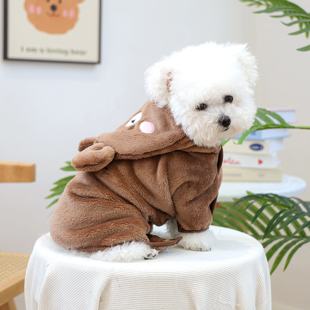 Одежда для домашних животных, осень и зима, теплая и удобная одежда, милая мультипликационная ванна полотенце