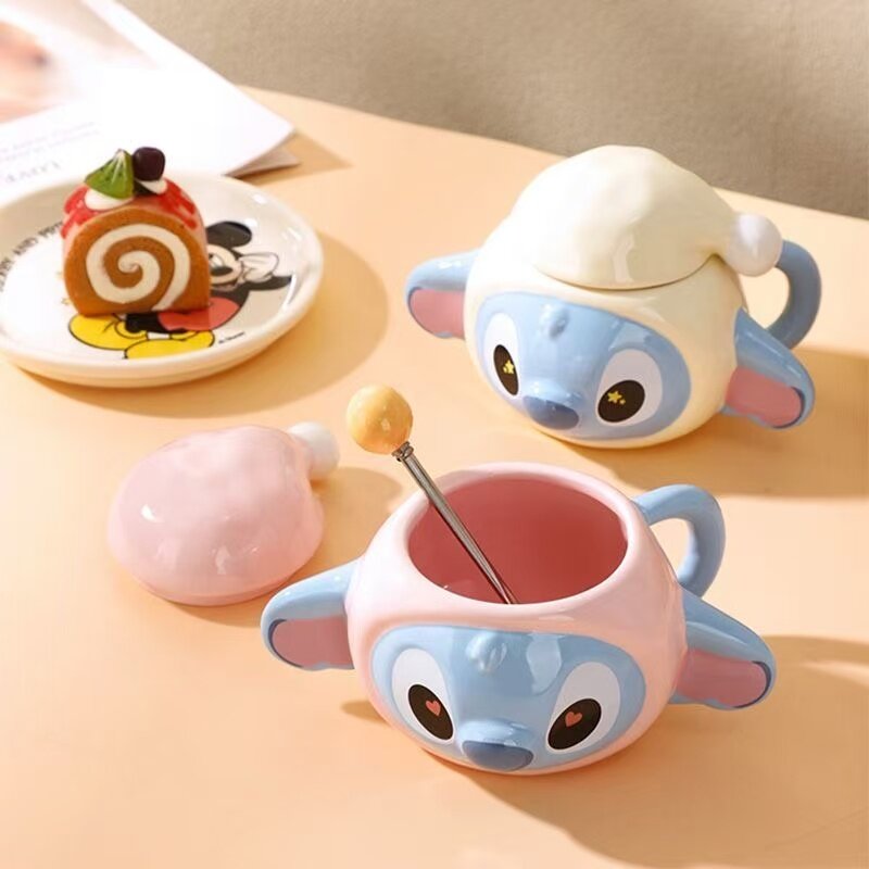 Кружка Disney Stitch, керамическая, , с крышкой, 380 мл
