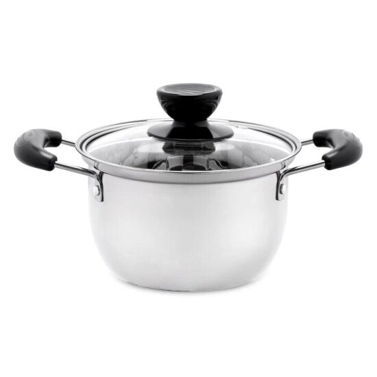 Кастрюля Teco 2.3 л, 22 см, с крышкой, нерж. сталь (TC-C2300-07)