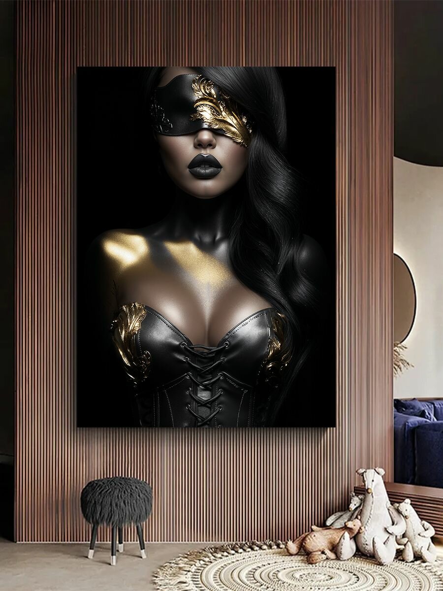 Картина интерьерная на стену - "Девушка с повязкой на глазах" , 50х70 см.