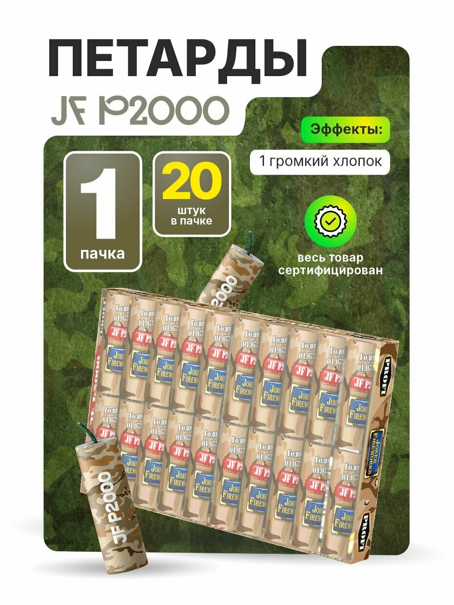 Петарды фитильные P2000 от Joker Fireworks / 1 пачка 20 штук
