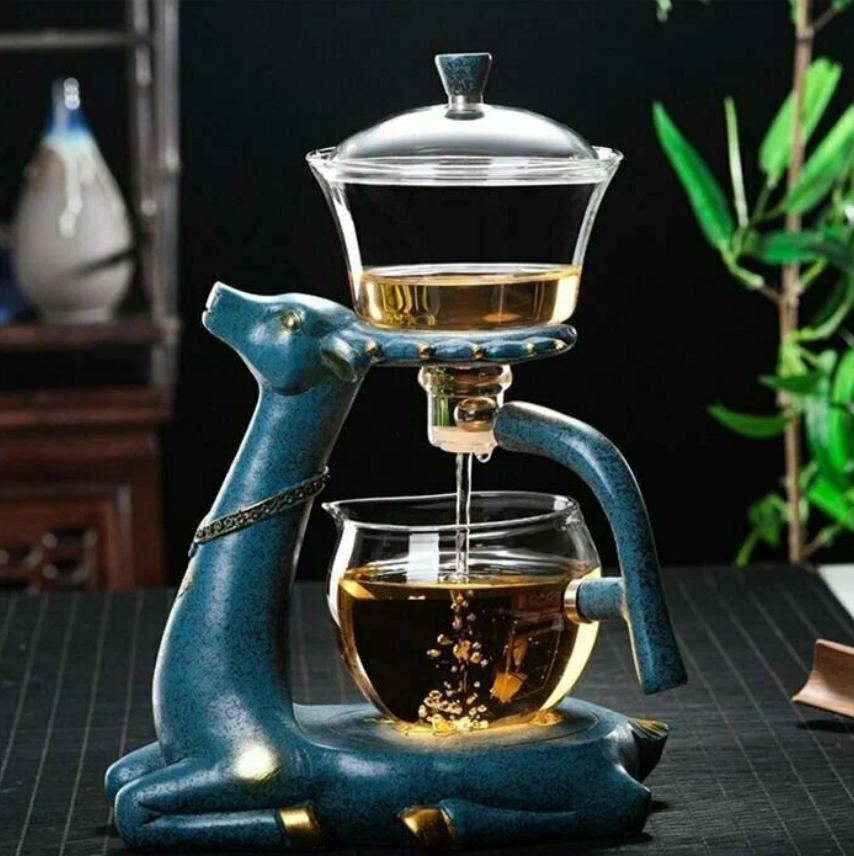 Заварочный Чайник Гунфу с магнитом / Чайник для чайной церемонии, Олень, синий