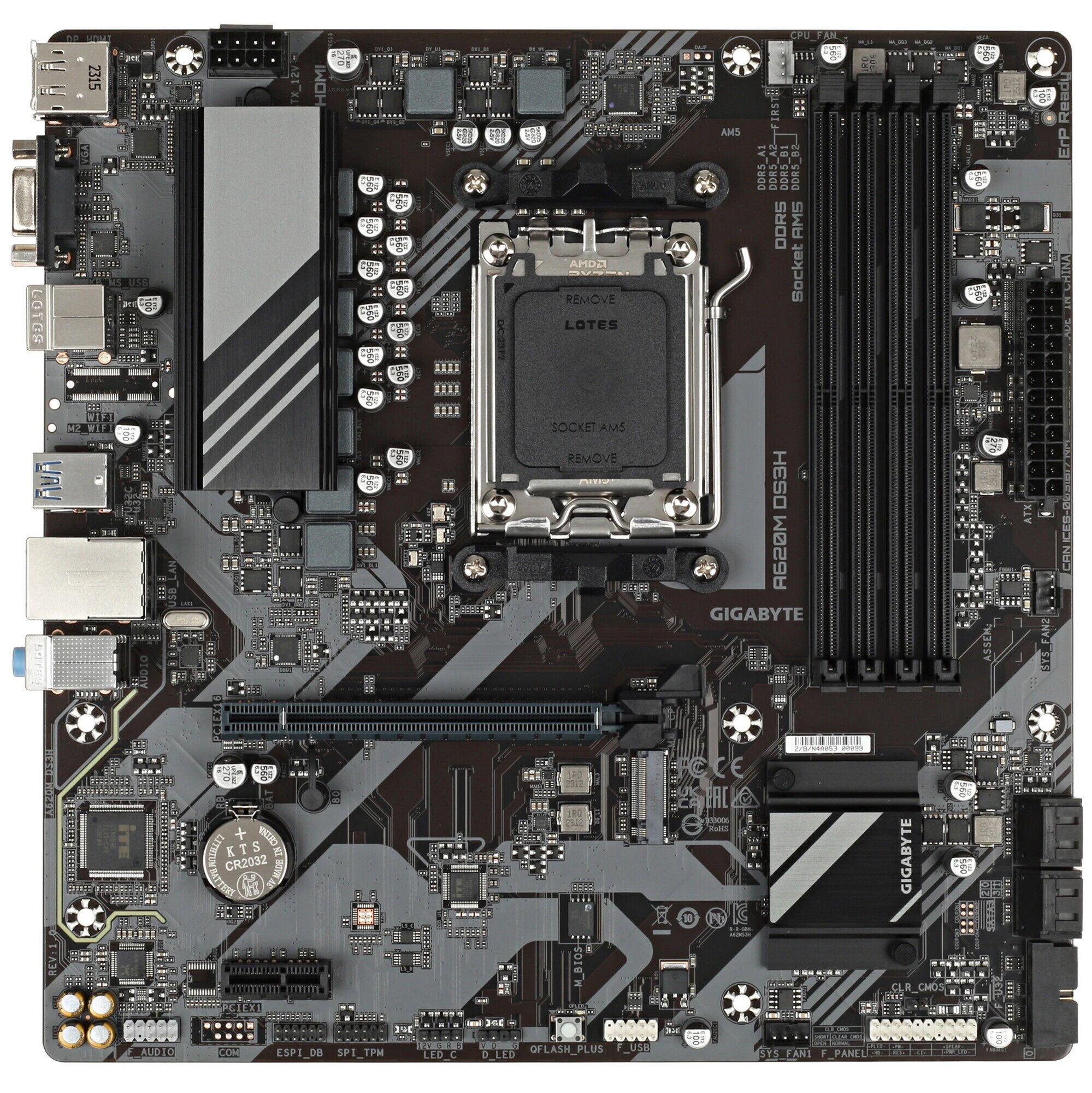 Материнская плата GIGABYTE AMD A620 SAM5 MATX A620M DS3H 2.0