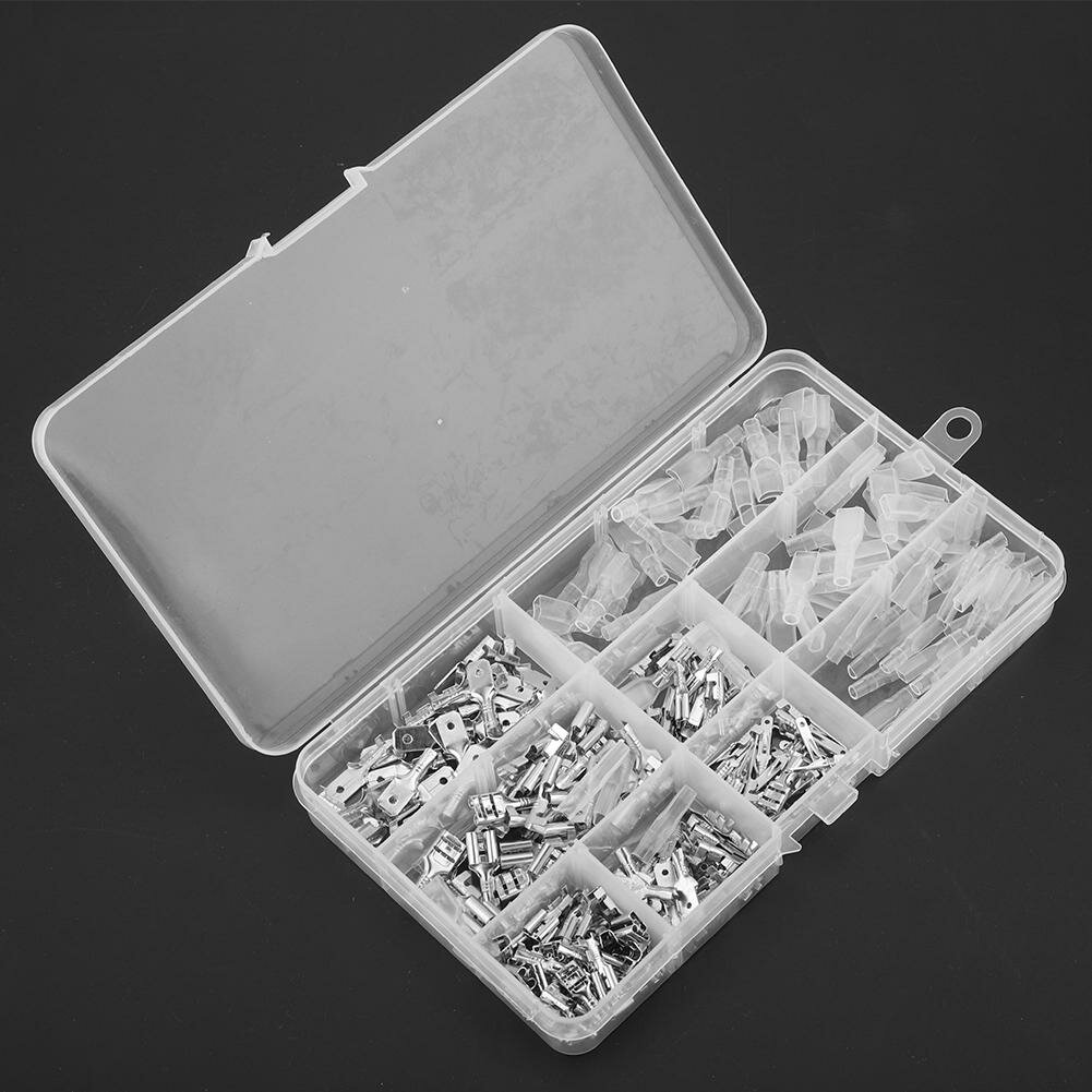 Комплект из 270 шт. обжимных соединителей для проводов с лепестковыми наконечниками и штекерами 2,8 мм / 4,8 мм / 6,3 мм