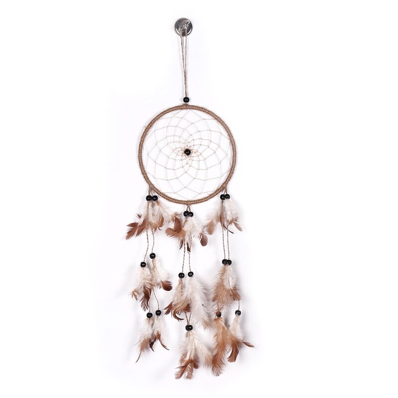 Ловец Снов с Бисером Кольцо Ручной Работы Традиционное Перо Настенное Автомобильное Домашнее Украшение Для Детской Комнаты