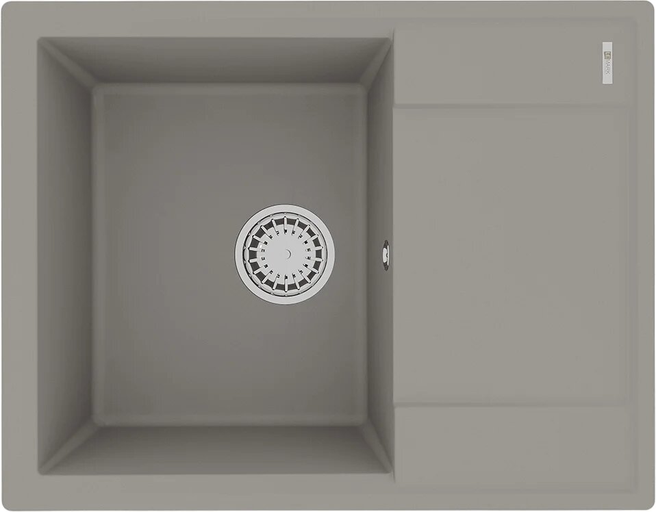 Мойка кухонная Lemark Imandra 640 9910021 прямоугольная, 64x50, мойка для кухни, с крылом, серая, матовая