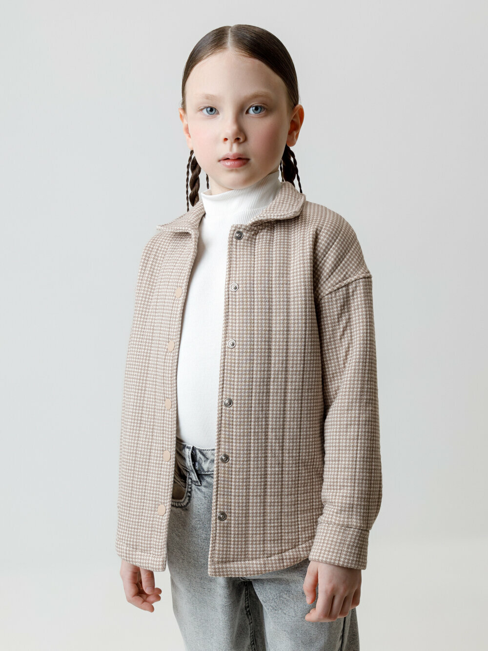 Куртка КР 302578/бежевый,гусиная лапка к625