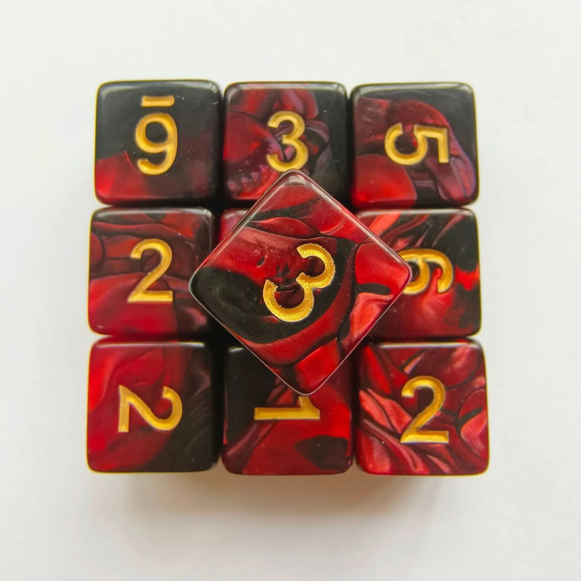 Игральные кости D6, 10 шт, Бордовый, eTya