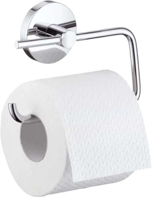 Держатель для туалетной бумаги Hansgrohe Logis 40526000 настенный, хром, глянцевый, латунный, на шурупах, с комплектом для монтажа