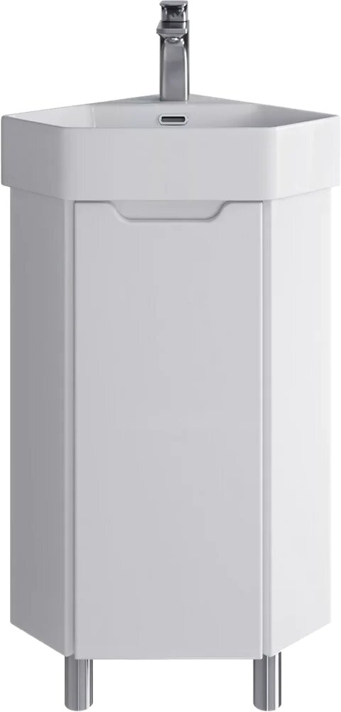 Тумба под раковину без столешницы SanStar Лайн 35 угловая, напольная, белая