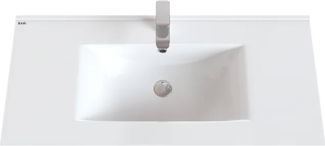 Мебельная раковина IDDIS 13100 фарфоровая, раковина для ванной, со сливом-переливом, белая, прямоугольная