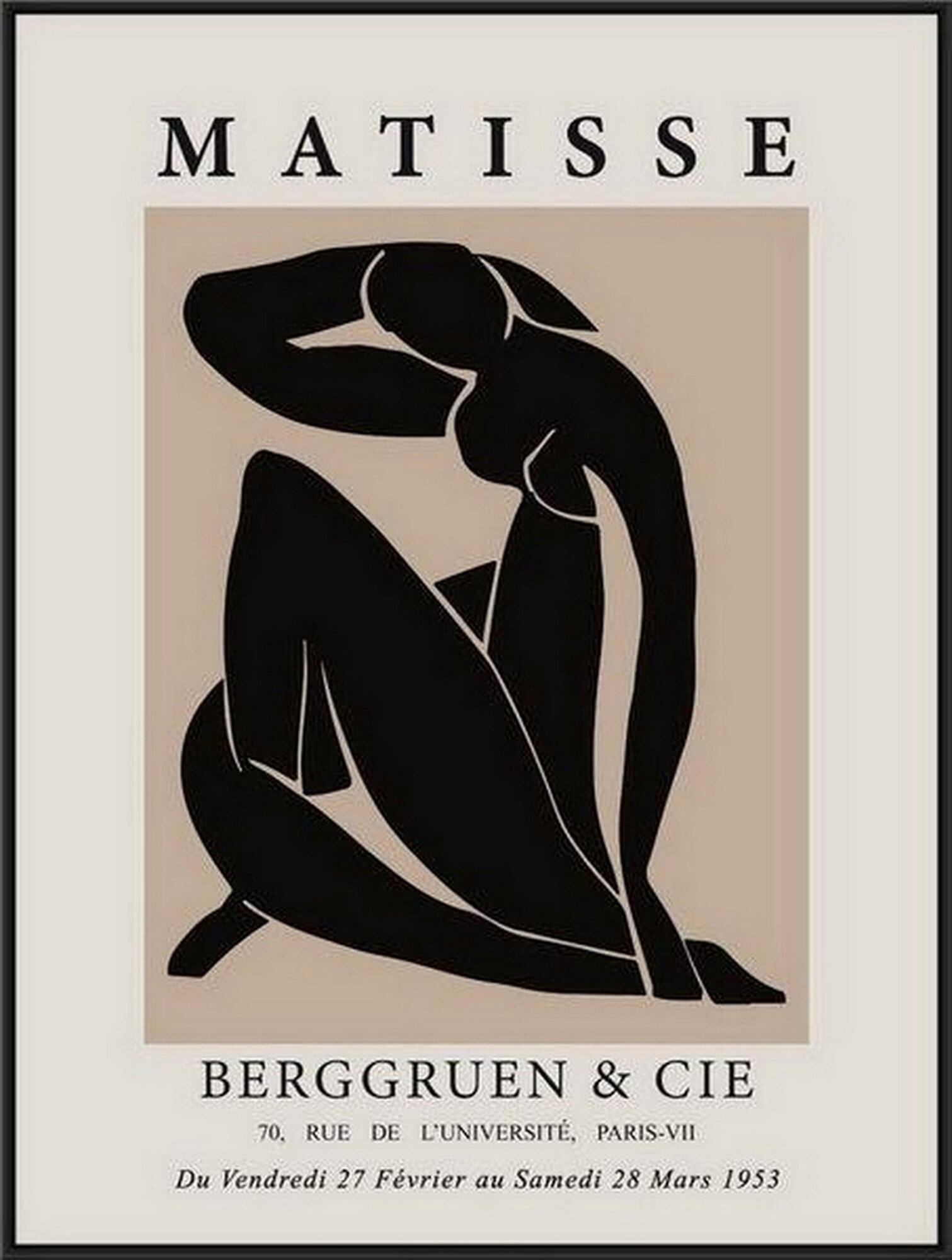 Плакат, постер Matisse посвящён выставке работ Анри Матисса на бумаге, размер 30х42см