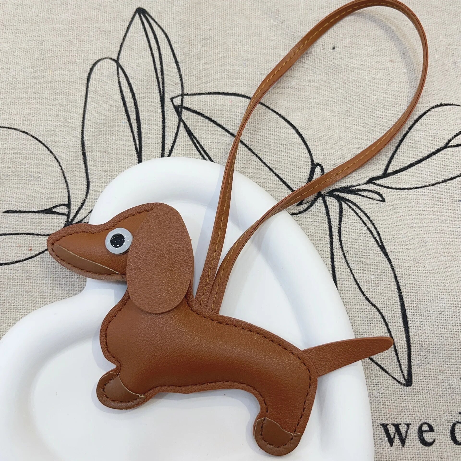 Брелок Corgi с 3D глазами, кулон, маленькое животное, декоративная кожаная сумка, подвеска, милый мультяшный брелок для ключей с собакой, аксессуары, подарок для детей