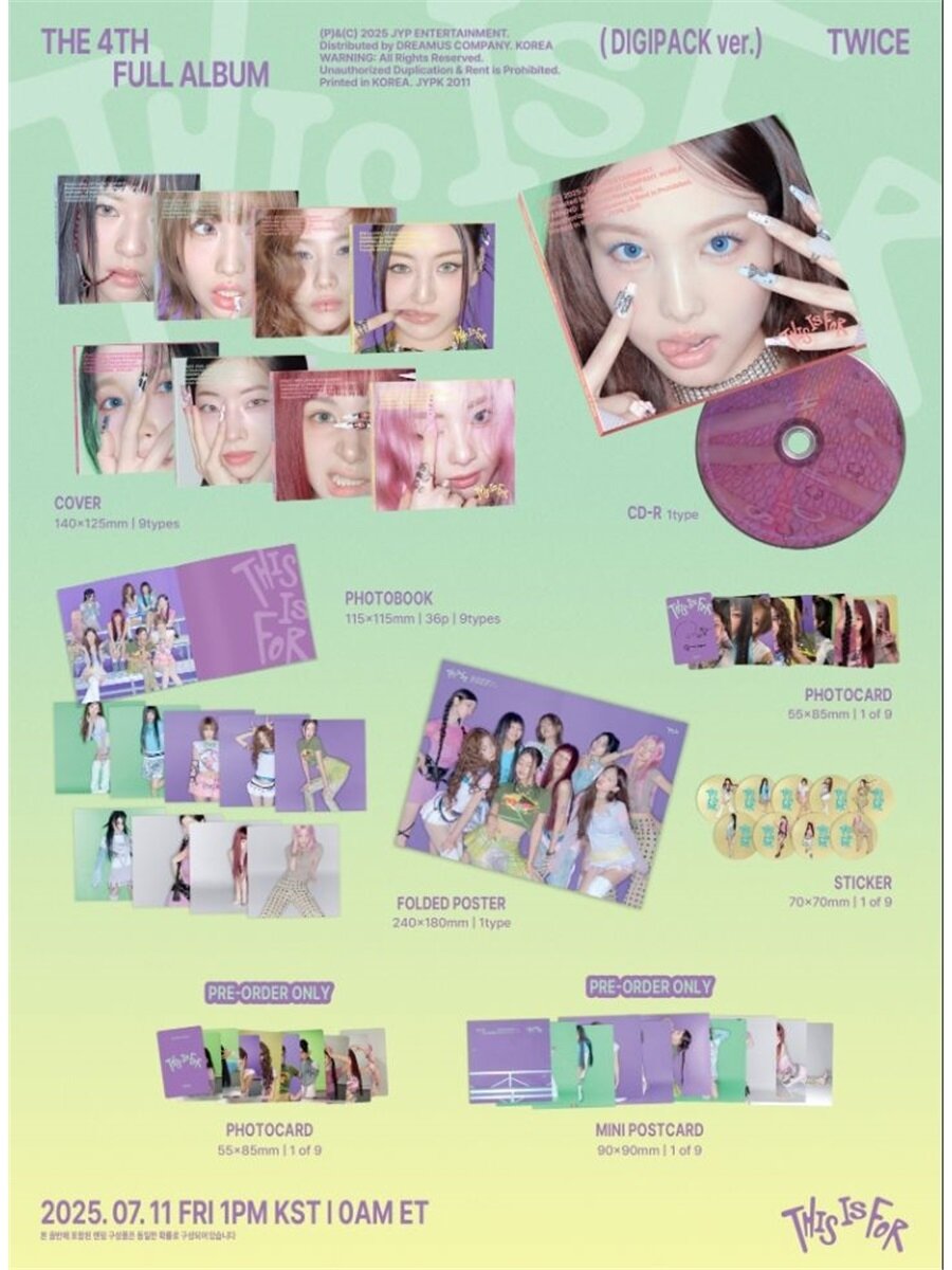 Альбомы TWICE - 4TH FULL ALBUM THIS IS FOR Предпродажные подарки