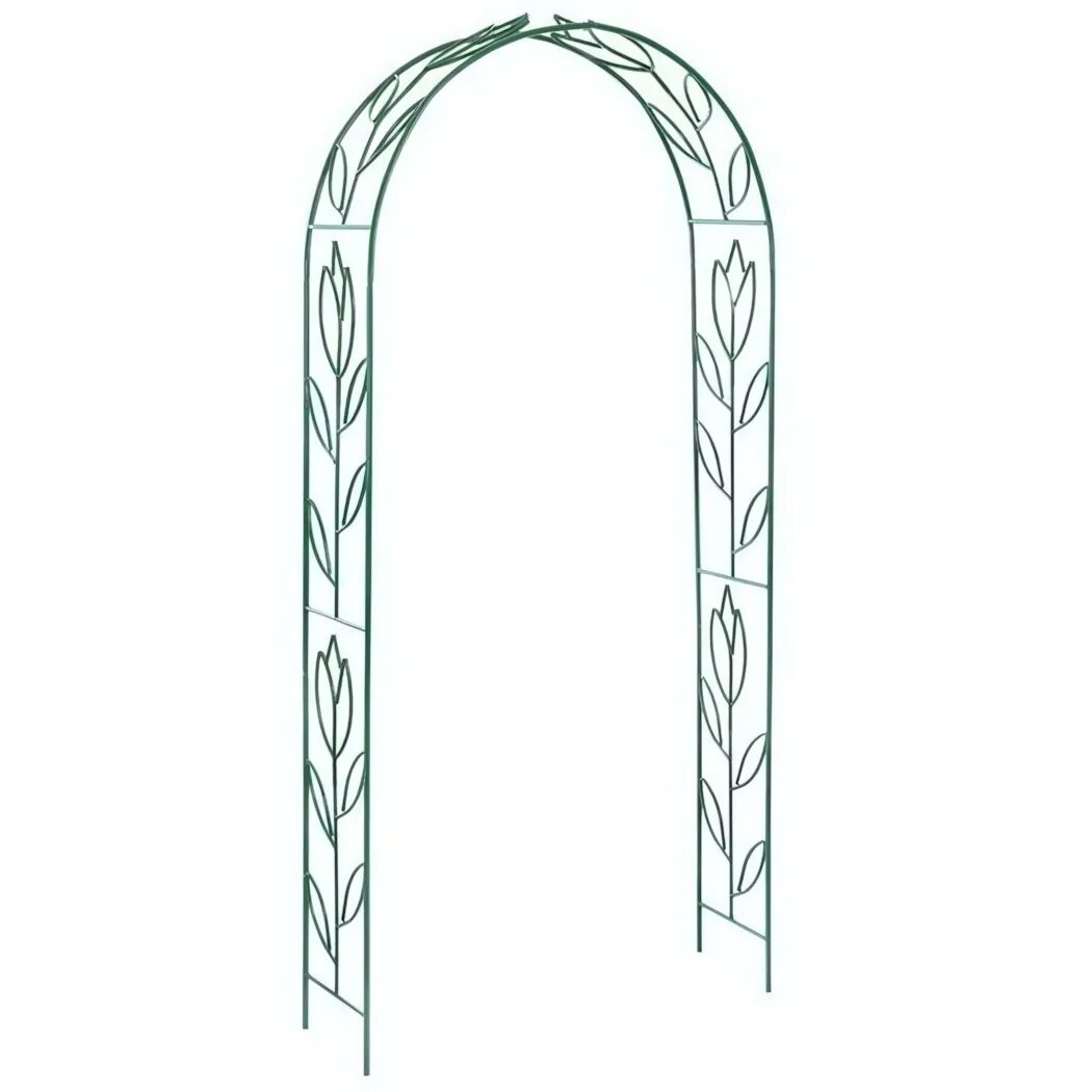 Арка «Тюльпан» 125х230см, разборная, металлическая, зелёная, для вьющихся растений
