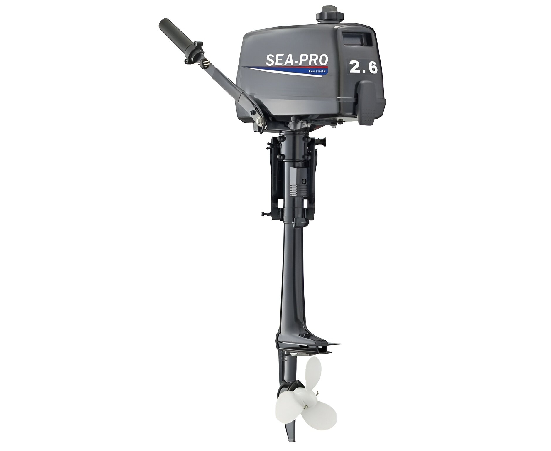 Мотор лодочный Sea-Pro Т2.6, передвижение по мелководью, румпель, мощность 2.6