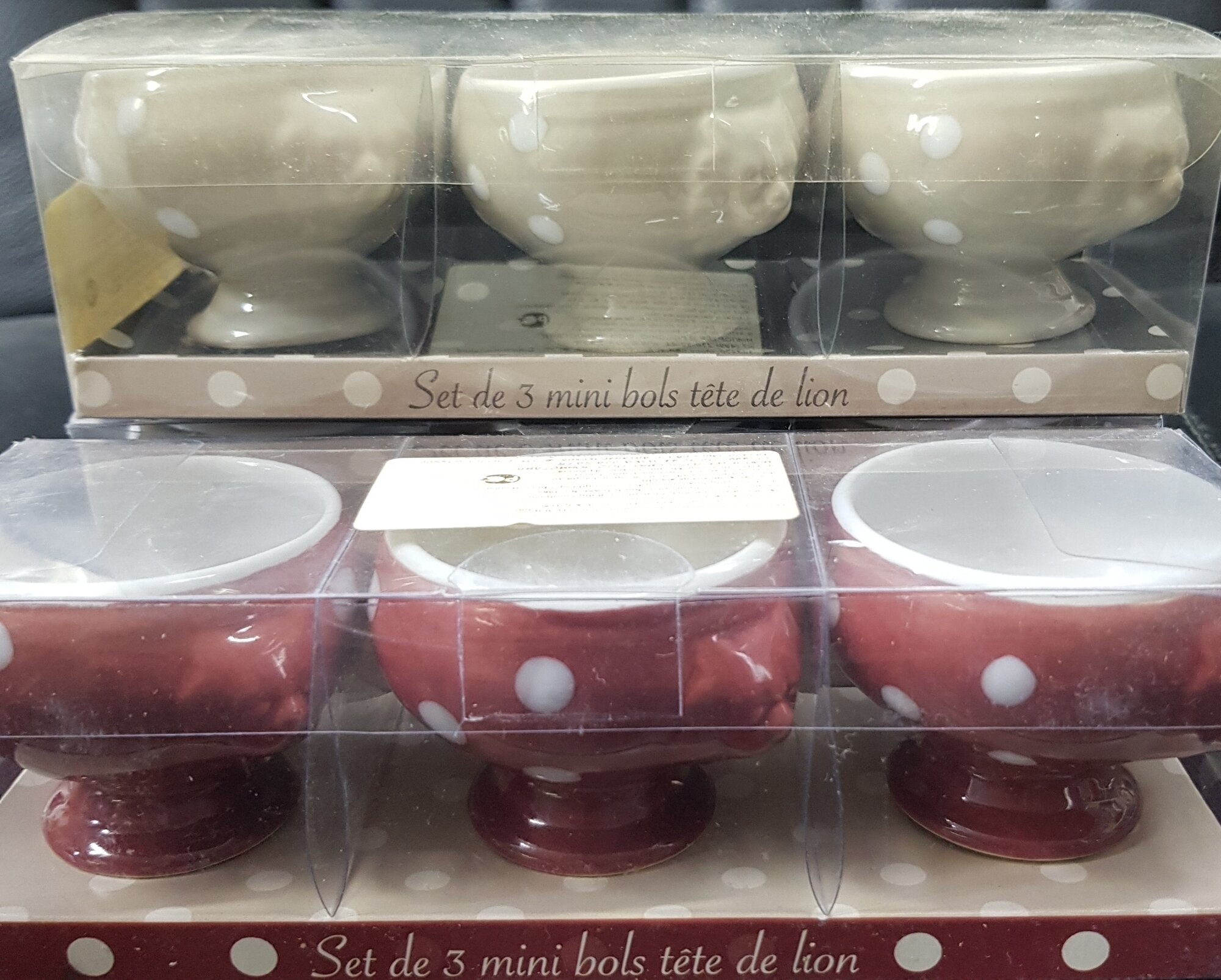 !09 Набор мини-креманок на ножке "Горох" 3 шт, Франция цвет бежевый