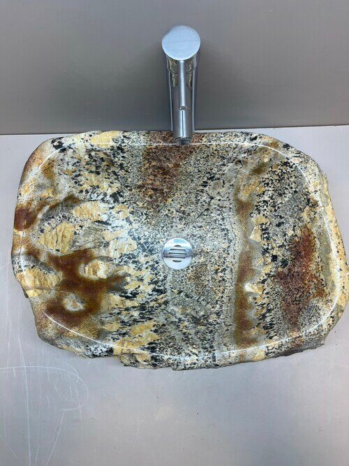 Раковина из натурального камня порфировидный гранит (57х41х14см) RK-069