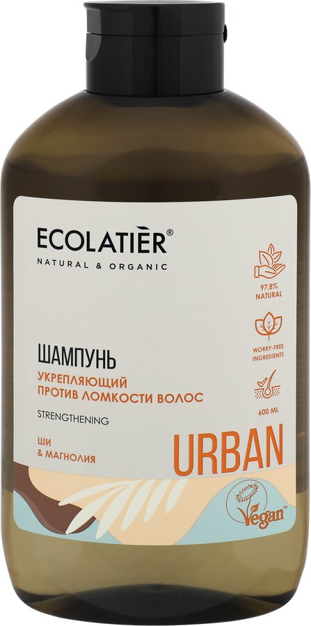 Шампунь ECOLATIER Ши&магнолия укрепляющий, против ломкости волос, 600мл