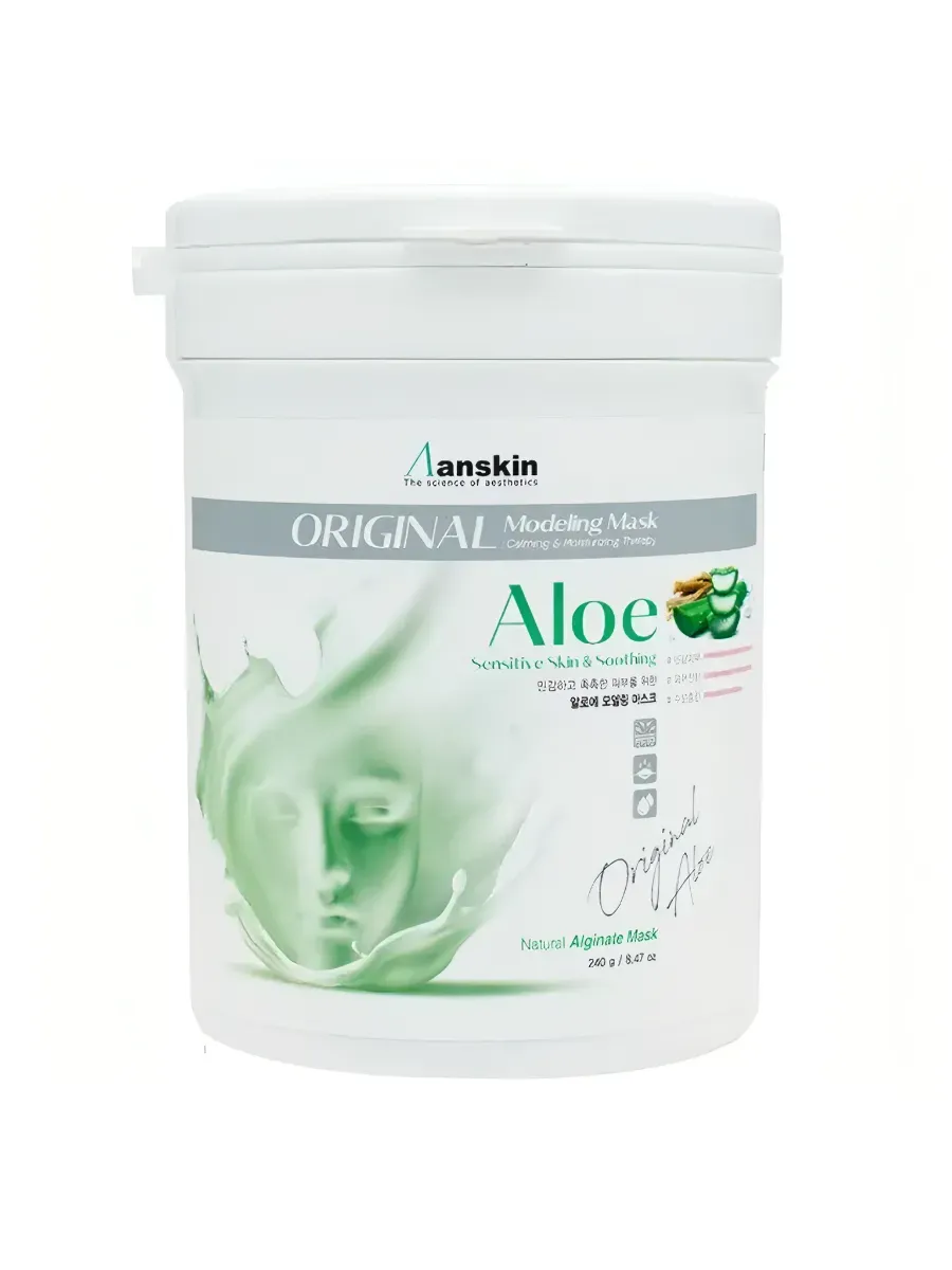 Маска Anskin Original Aloe Modeling Mask альгинатная с экстрактом алоэ успокаивающая, 700 мл (240 г)