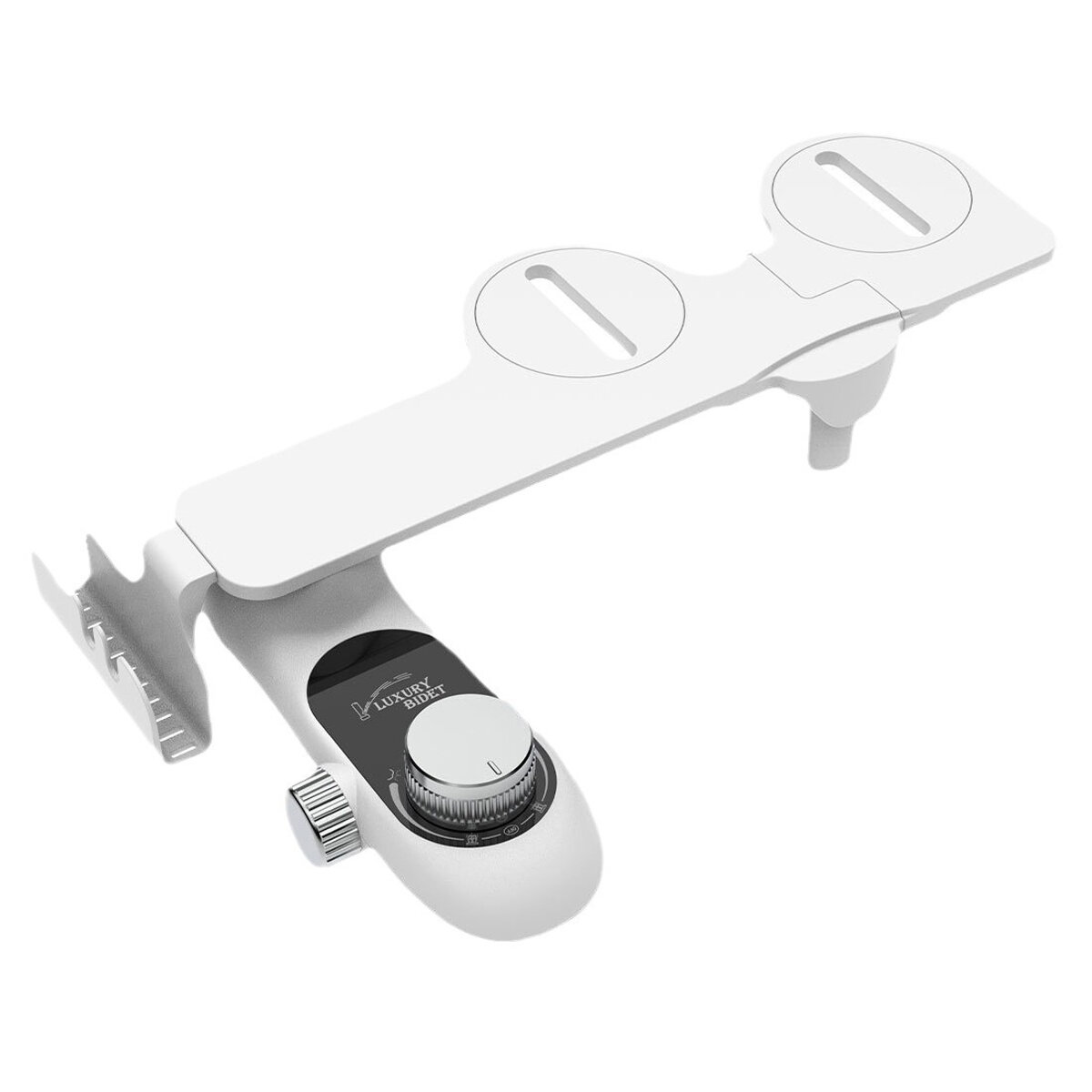 Насадка-биде для унитаза с фильтрами, самоочищающаяся двойная насадка (фронтальная/задняя) без электричества для сиденья унитаза с функцией биде, регулируемый напор воды, многоступенчатые фильтры для смягчения воды для жесткой воды