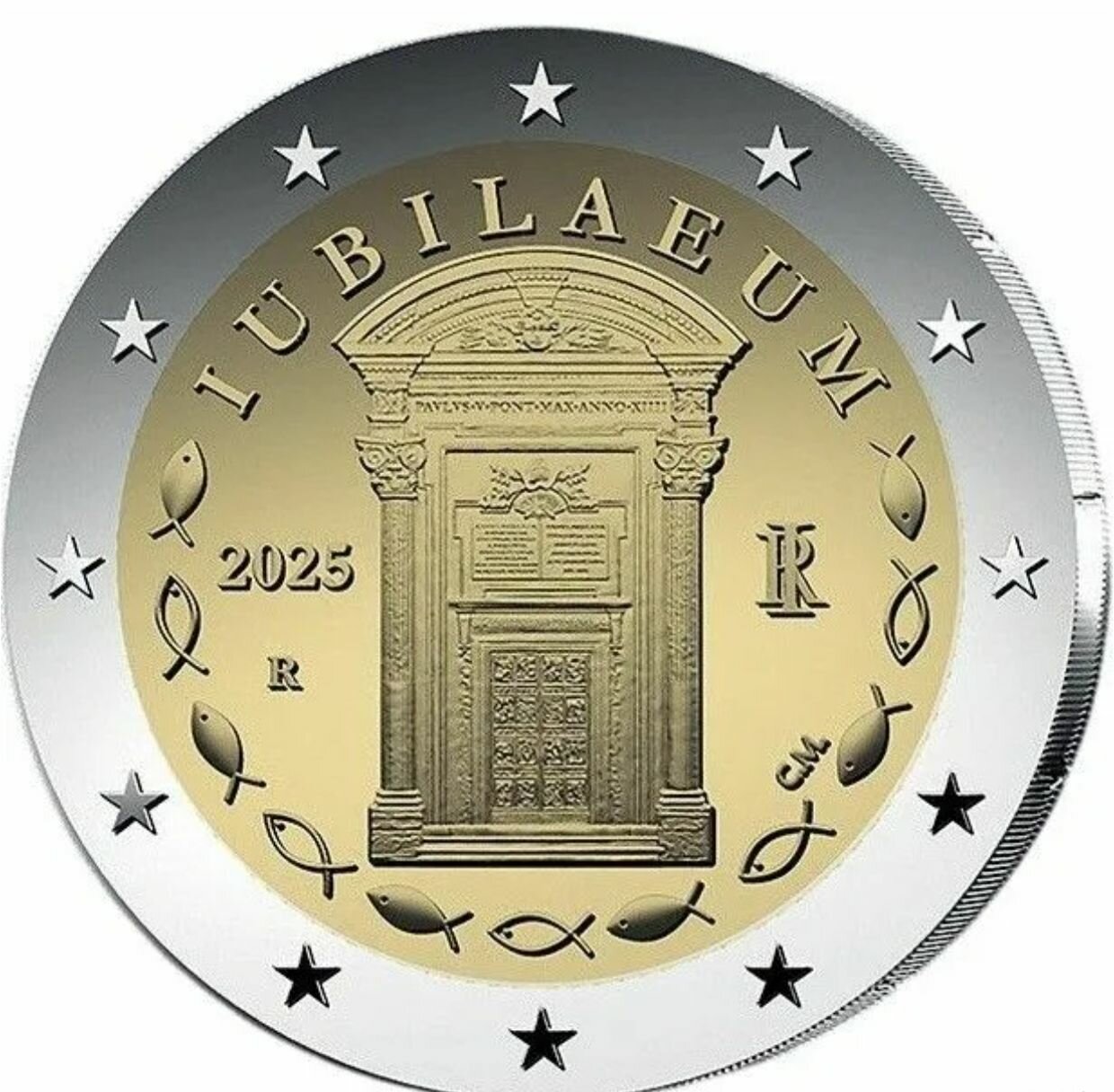 Монета 2 Евро Италия 2025 года : Юбилейный год. UNC. Из ролла.