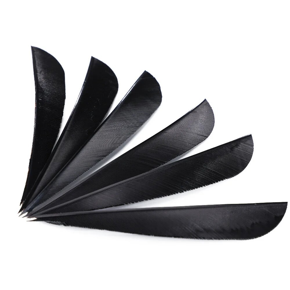 Стрелы для лука из натурального пера 50 шт. Черный, black