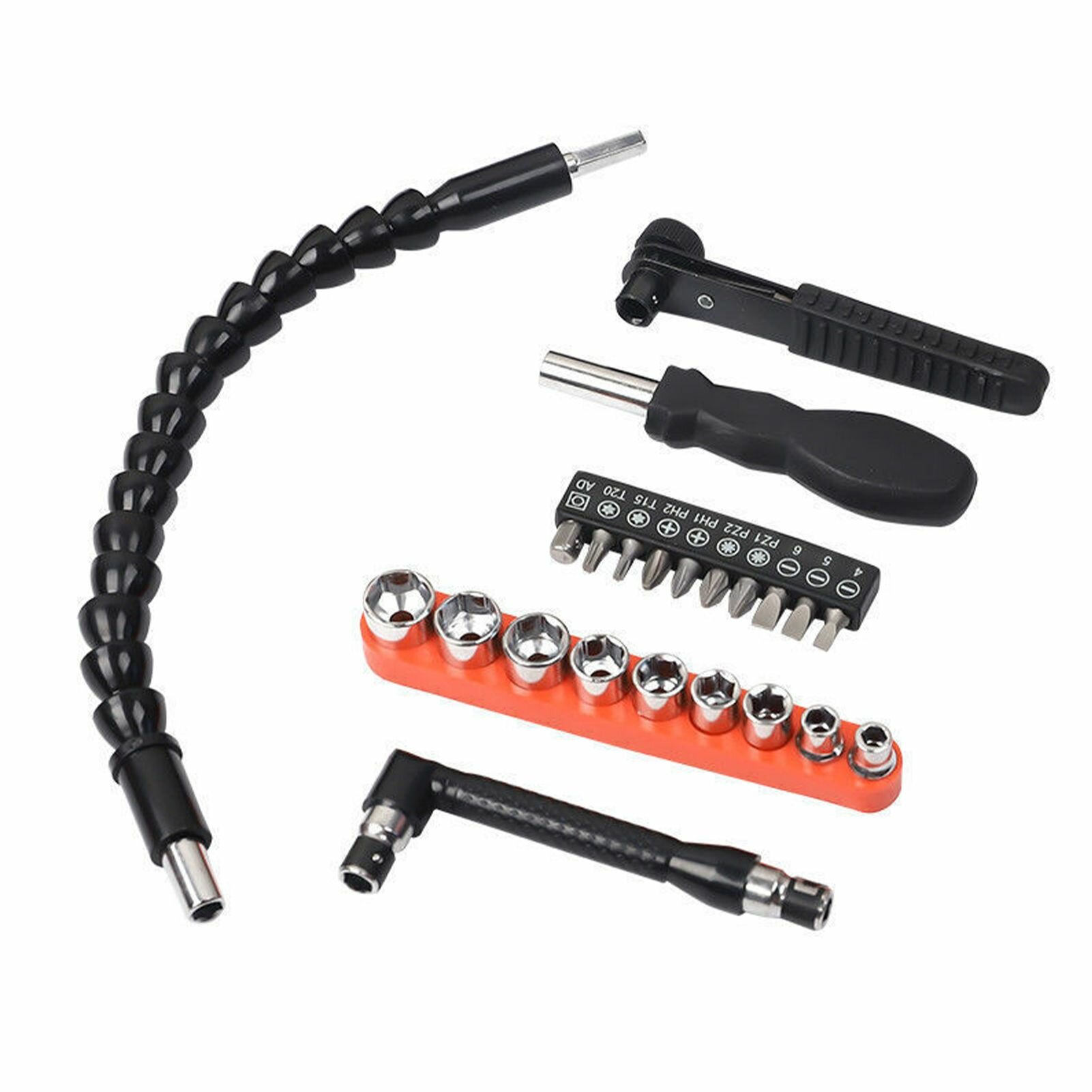 Набор 23 в 1, гибкий вал, адаптер, биты с крестом, сильные магниты, для шуруповерта