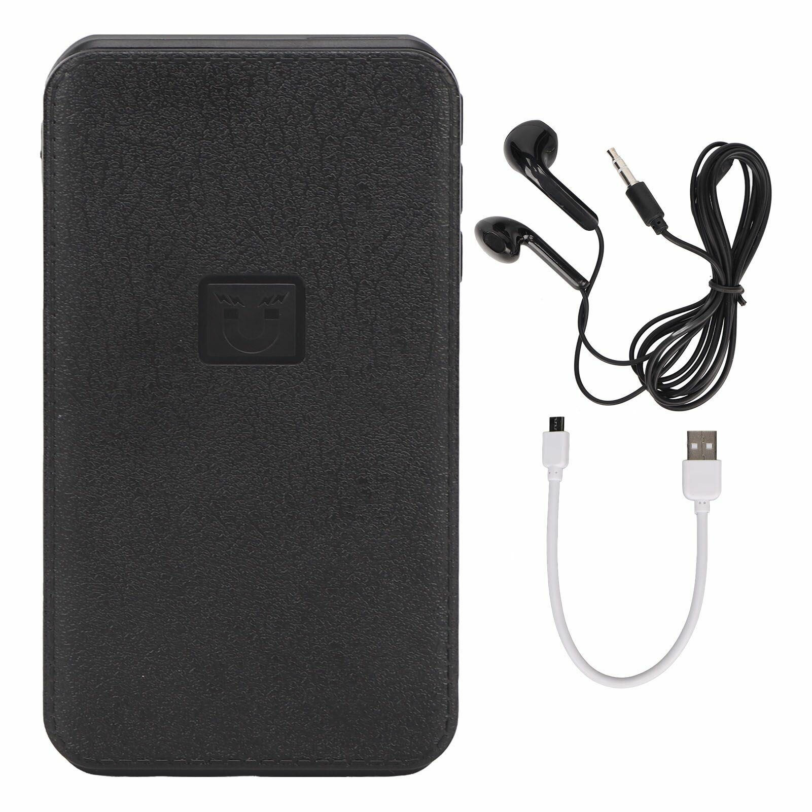Карманный цифровой диктофон с Power Bank и MP3, 32 ГБ, черный