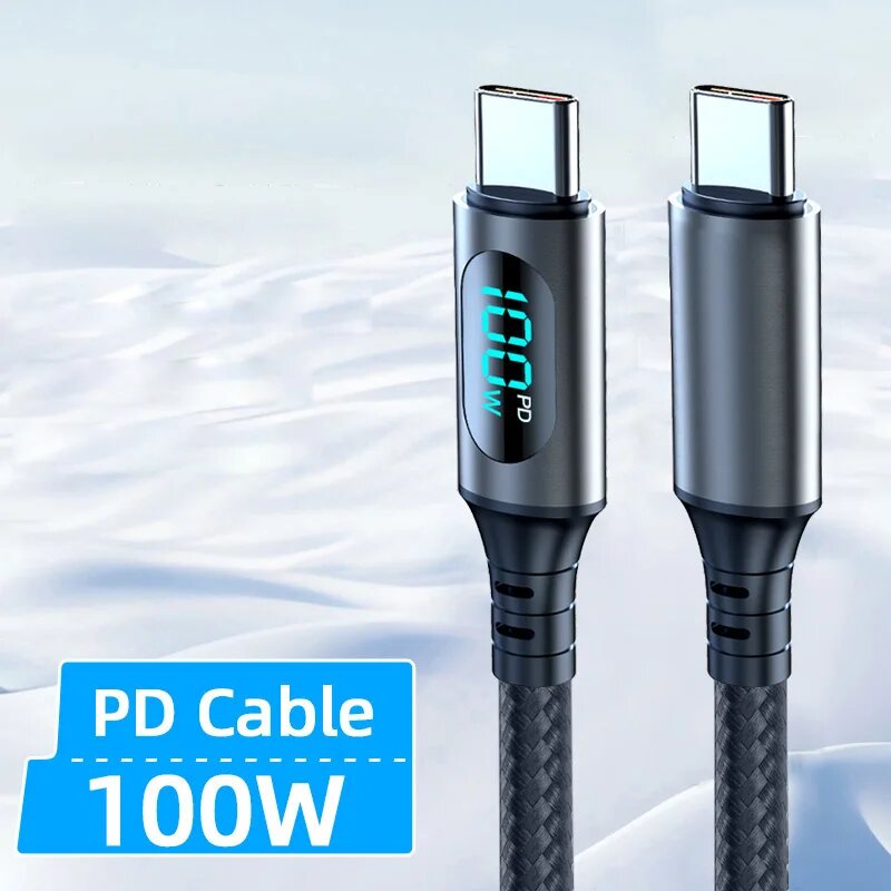 Ультрабыстрый Зарядный Кабель USB A - Type C 6A 120W С LED-дисплеем Для Xiaomi Redmi Samsung - Высокоскоростная Передача Данных
